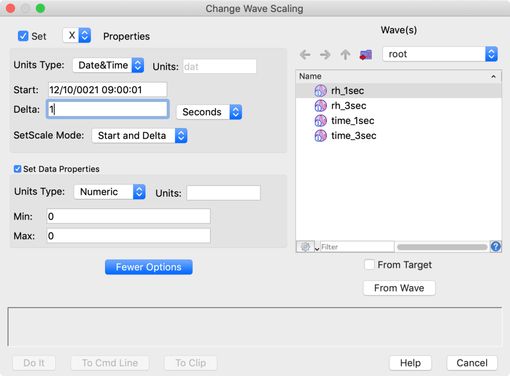 Wave Scaling | Igor Pro by WaveMetrics